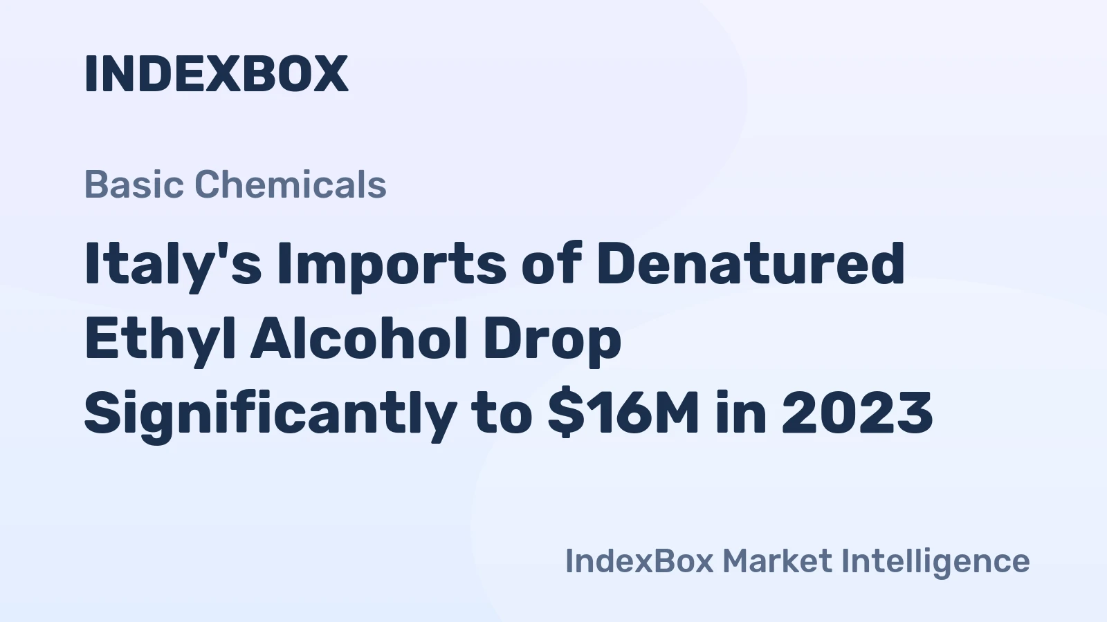 Italy's Imports of Denatured Ethyl Alcohol Drop Significantly to $16M in 2023