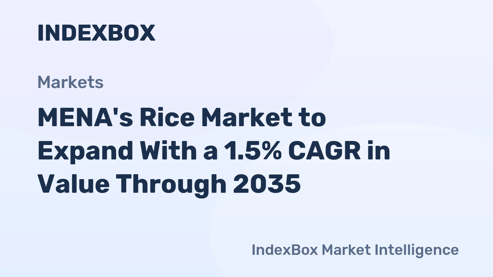 MENA's Rice Market to Expand With a 1.5% CAGR in Value Through 2035
