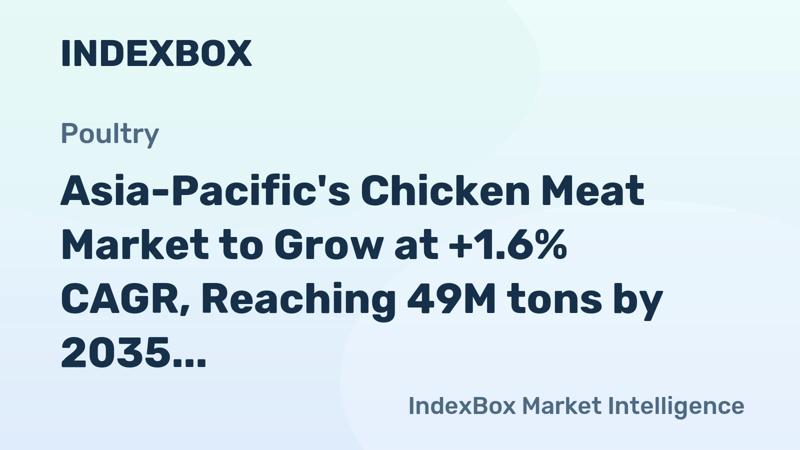 Asia-Pacific's Chicken Meat Market to Grow at +1.6% CAGR, Reaching 49M tons by 2035