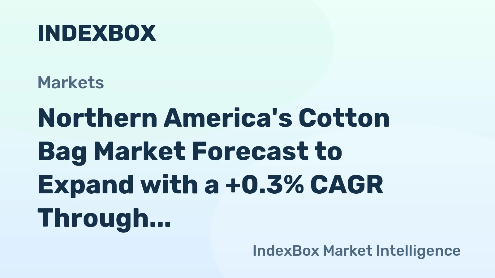 Northern America's Cotton Bag Market Forecast to Expand with a +0.3% CAGR Through 2035