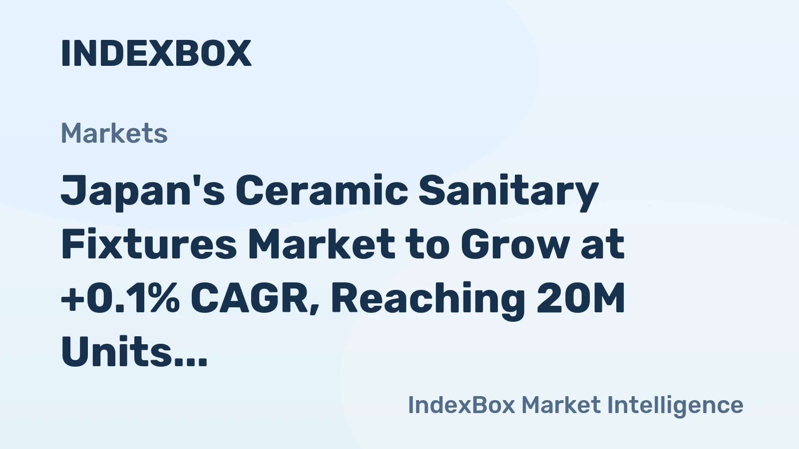 Japan's Ceramic Sanitary Fixtures Market to Grow at +0.1% CAGR, Reaching 20M Units by 2035