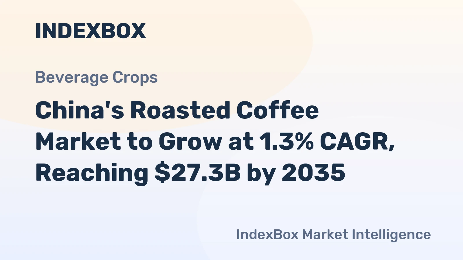 China's Roasted Coffee Market to Grow at 1.3% CAGR, Reaching $27.3B by 2035