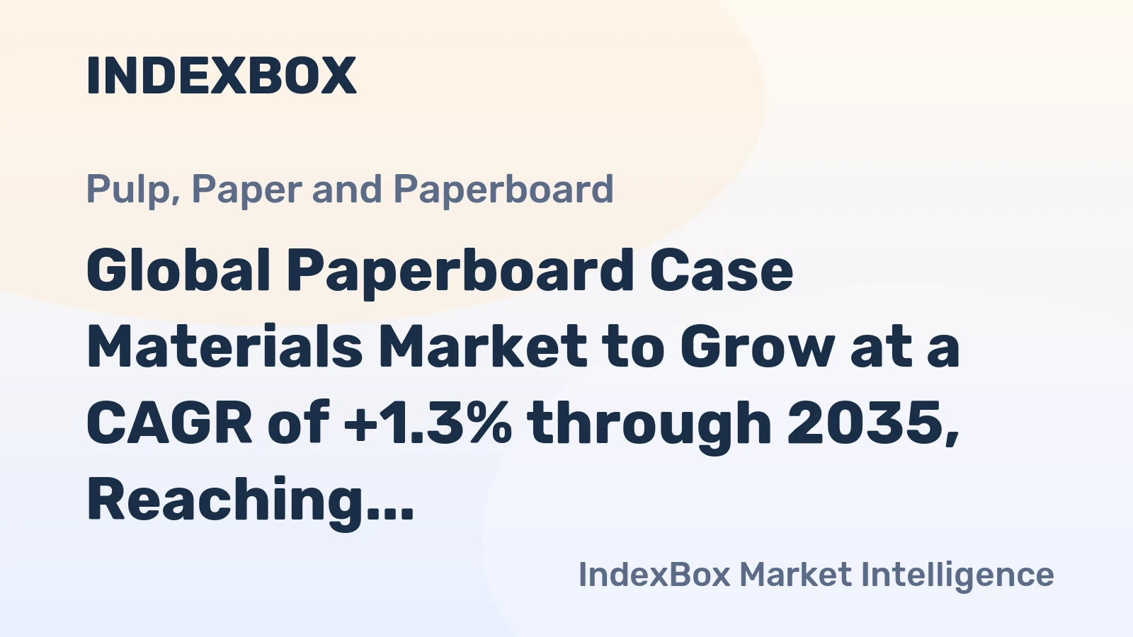 Global Paperboard Case Materials Market to Grow at a CAGR of +1.3% through 2035, Reaching $217.8B in Value