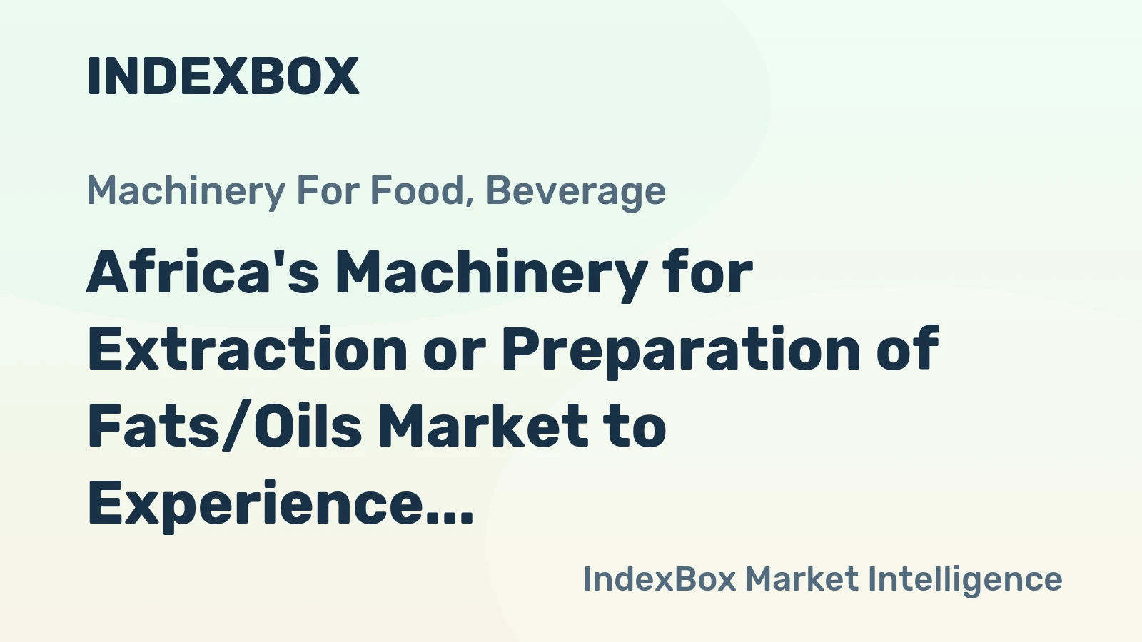Africa's Machinery for Extraction or Preparation of Fats/Oils Market to Experience Modest Growth with CAGR of +1.2% from 2024-2035