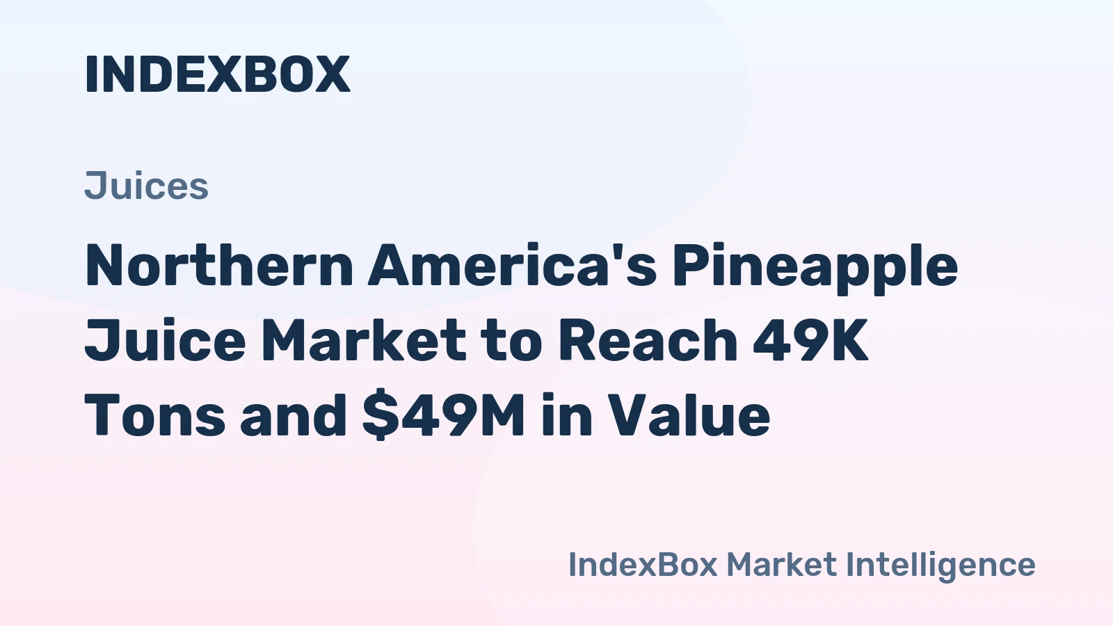 Northern America's Pineapple Juice Market to Reach 49K Tons and $49M in Value