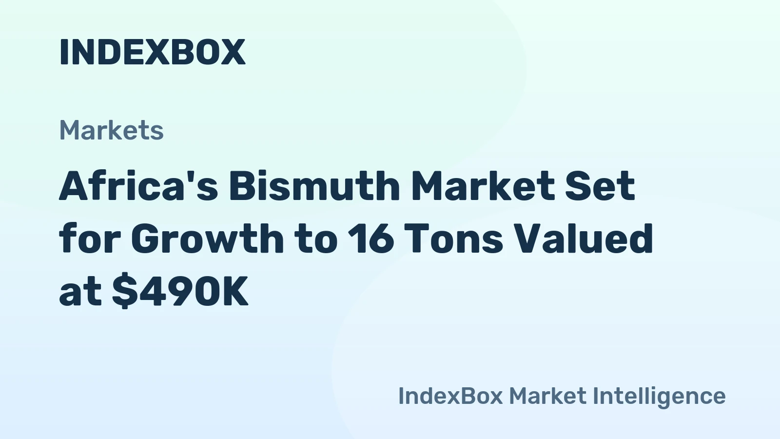 Africa's Bismuth Market Set for Growth to 16 Tons Valued at $490K