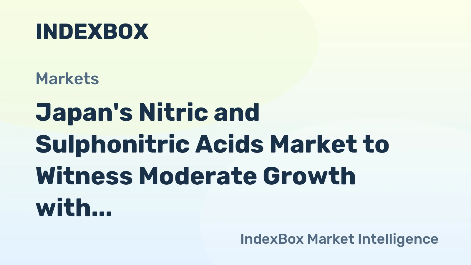 Japan's Nitric and Sulphonitric Acids Market to Witness Moderate Growth with Market Volume of 798K tons and Value of $1.6B by 2035