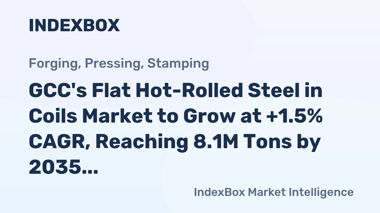 GCC's Flat Hot-Rolled Steel in Coils Market to Grow at +1.5% CAGR, Reaching 8.1M Tons by 2035