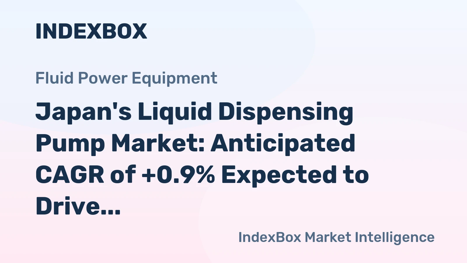 Japan's Liquid Dispensing Pump Market: Anticipated CAGR of +0.9% Expected to Drive Growth