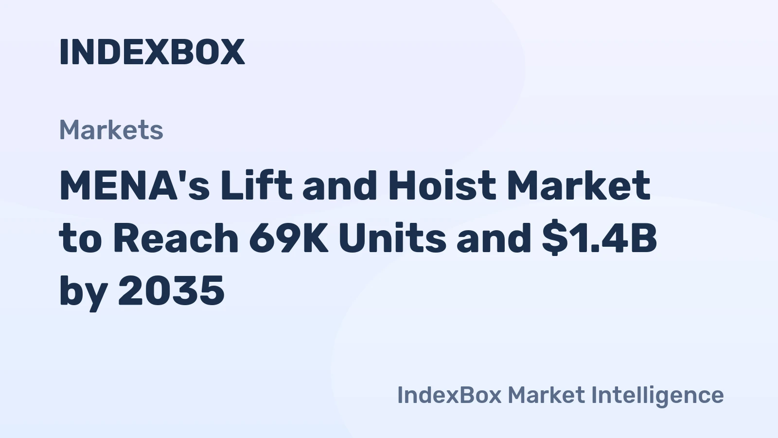 MENA's Lift and Hoist Market to Reach 69K Units and $1.4B by 2035