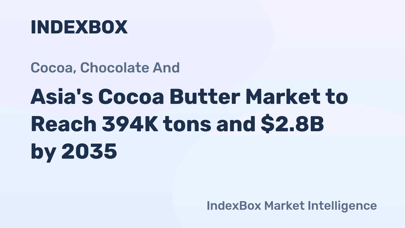 Asia's Cocoa Butter Market to Reach 394K tons and $2.8B by 2035