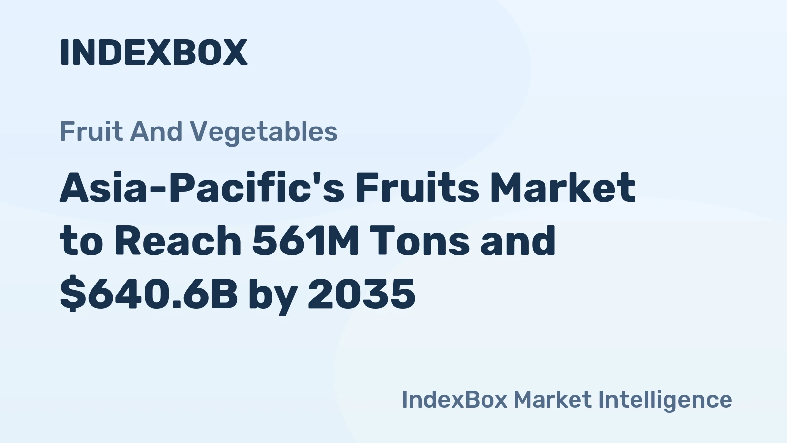 Asia-Pacific's Fruits Market to Reach 561M Tons and $640.6B by 2035