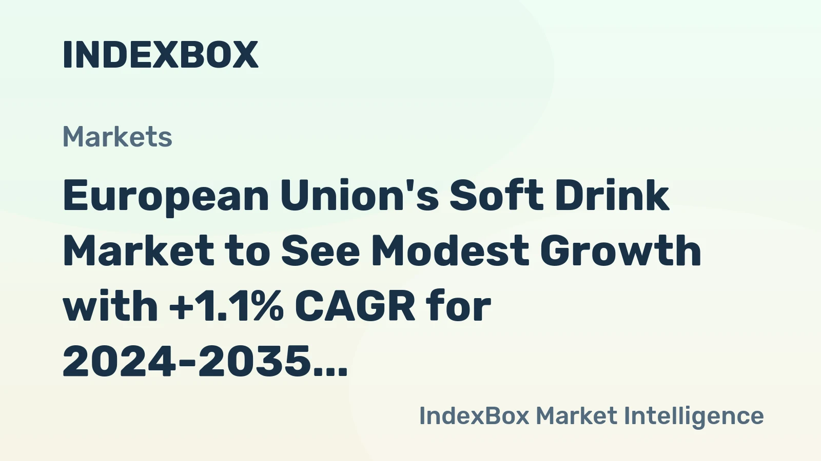 European Union's Soft Drink Market to See Modest Growth with +1.1% CAGR for 2024-2035