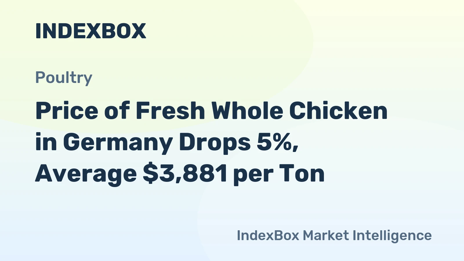 Price of Fresh Whole Chicken in Germany Drops 5%, Average $3,881 per Ton