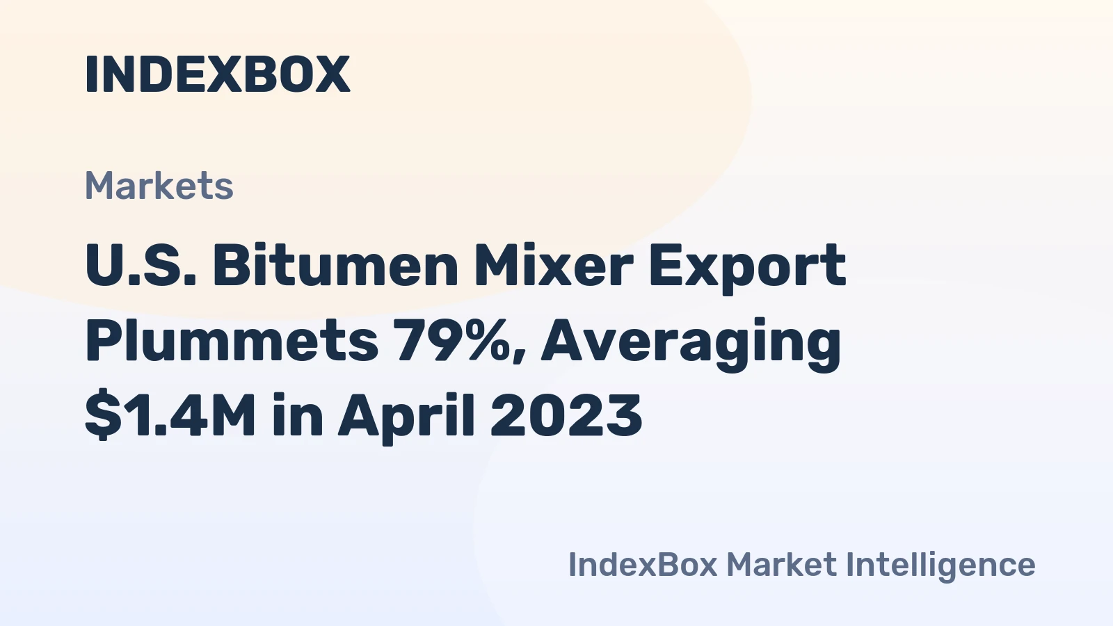 U.S. Bitumen Mixer Export Plummets 79%, Averaging $1.4M in April 2023