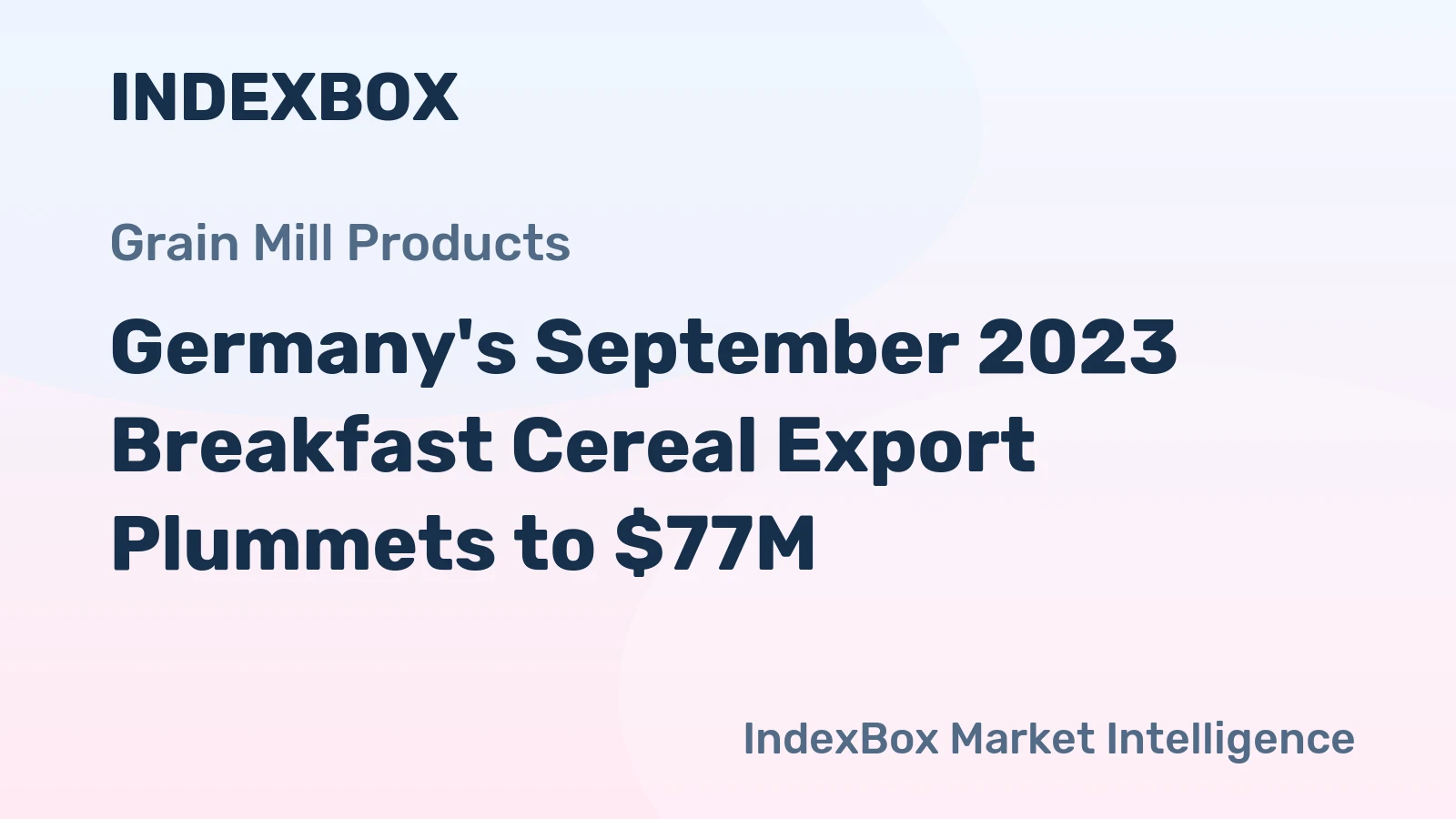 Germany's September 2023 Breakfast Cereal Export Plummets to $77M