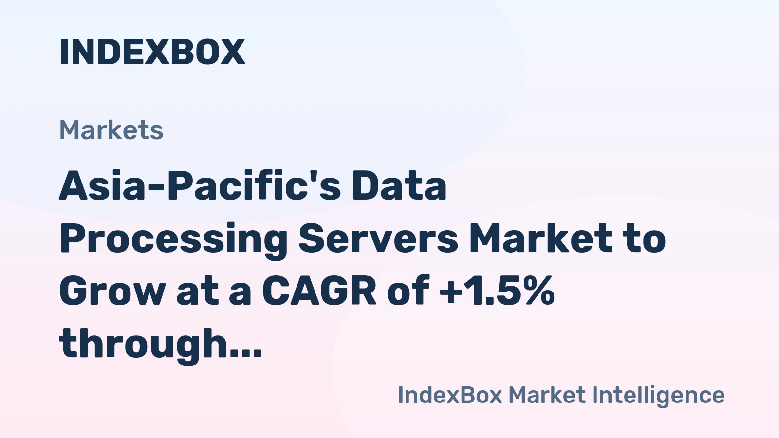 Asia-Pacific's Data Processing Servers Market to Grow at a CAGR of +1.5% through 2035, Reaching $59.8B