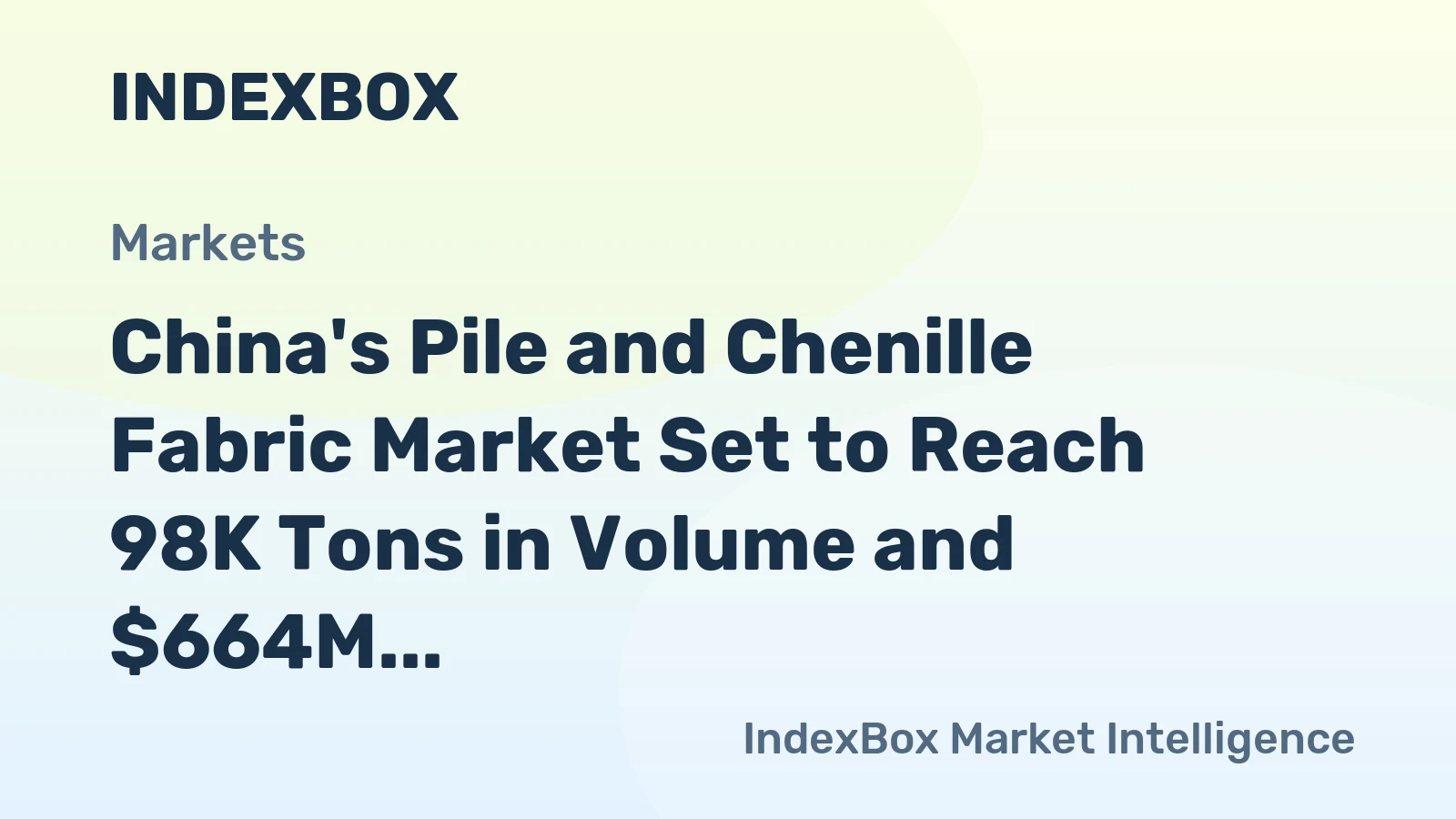China's Pile and Chenille Fabric Market Set to Reach 98K Tons in Volume and $664M in Value by 2035