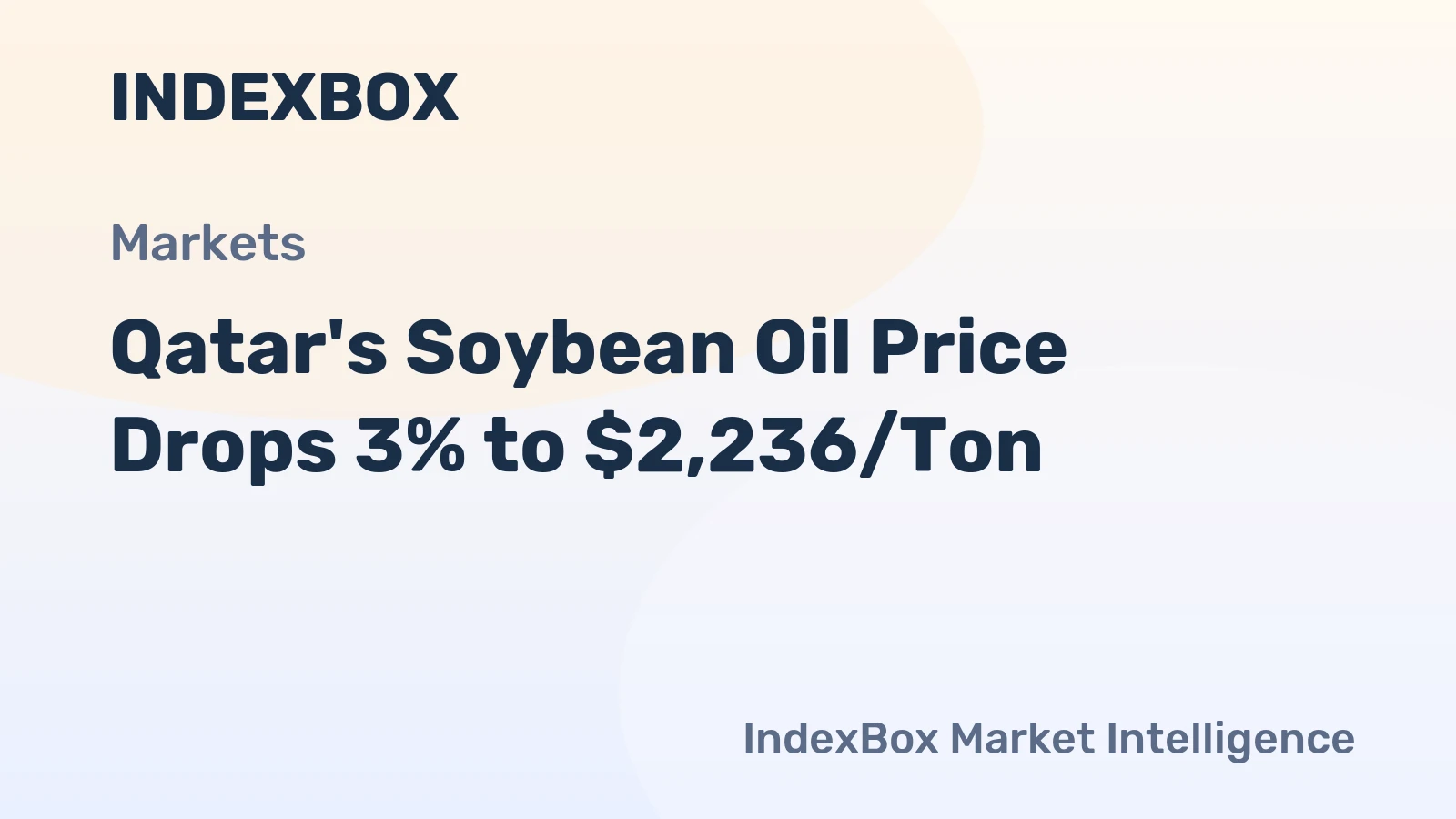 Qatar's Soybean Oil Price Drops 3% to $2,236/Ton
