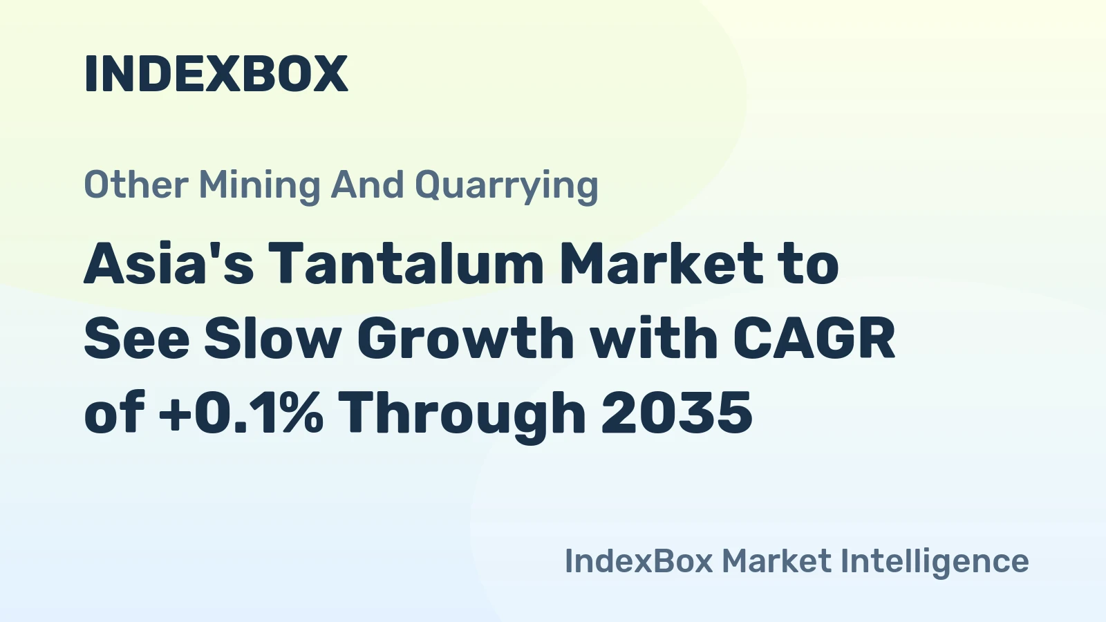 Asia's Tantalum Market to See Slow Growth with CAGR of +0.1% Through 2035