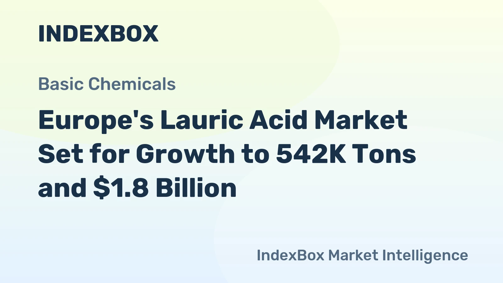 Europe's Lauric Acid Market Set for Growth to 542K Tons and $1.8 Billion