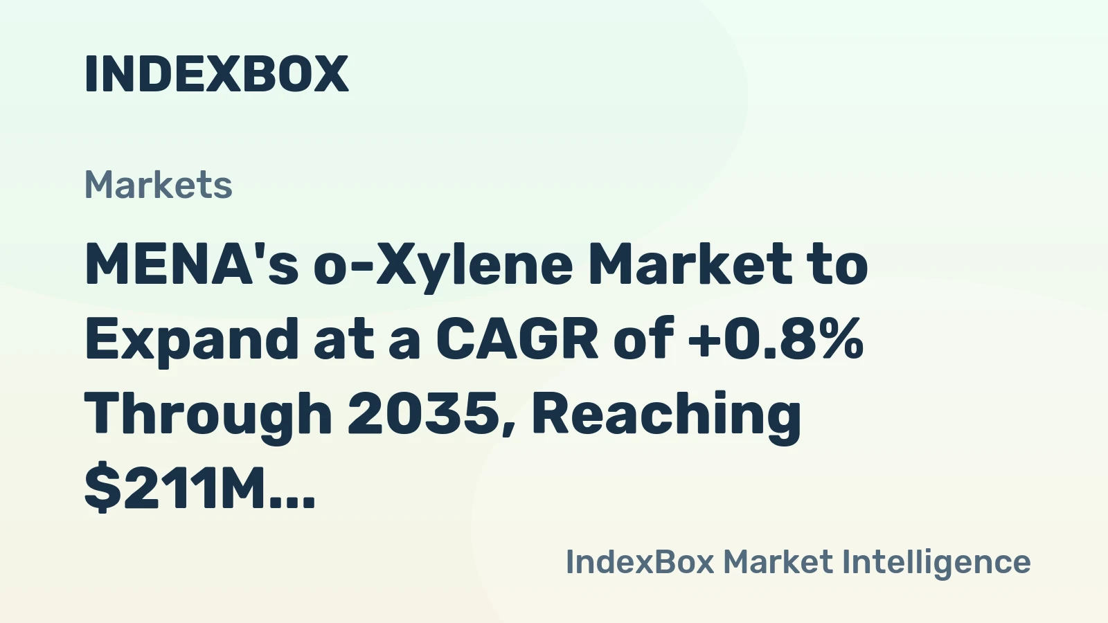 MENA's o-Xylene Market to Expand at a CAGR of +0.8% Through 2035, Reaching $211M in Value