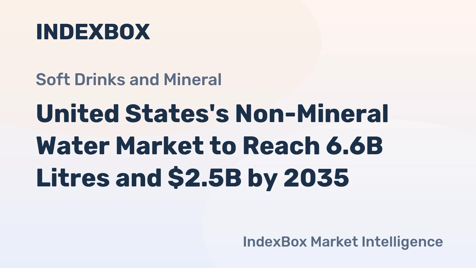 United States's Non-Mineral Water Market to Reach 6.6B Litres and $2.5B by 2035