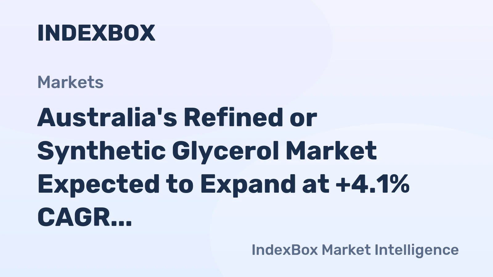 Australia's Refined or Synthetic Glycerol Market Expected to Expand at +4.1% CAGR from 2024-2035