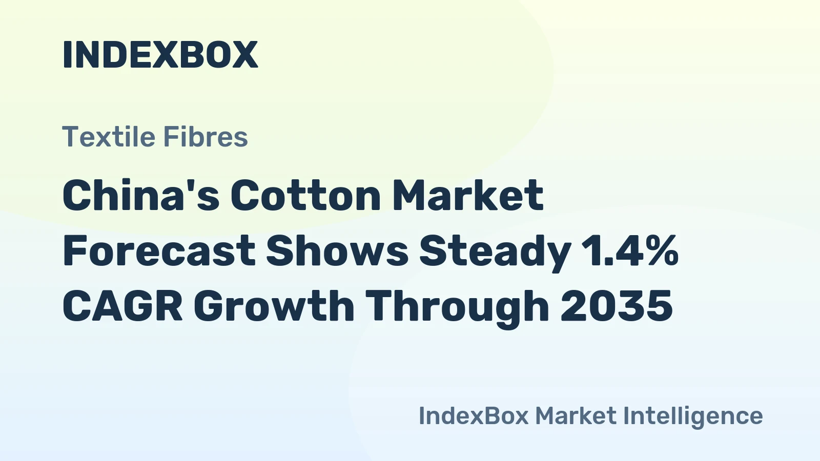China's Cotton Market Forecast Shows Steady 1.4% CAGR Growth Through 2035
