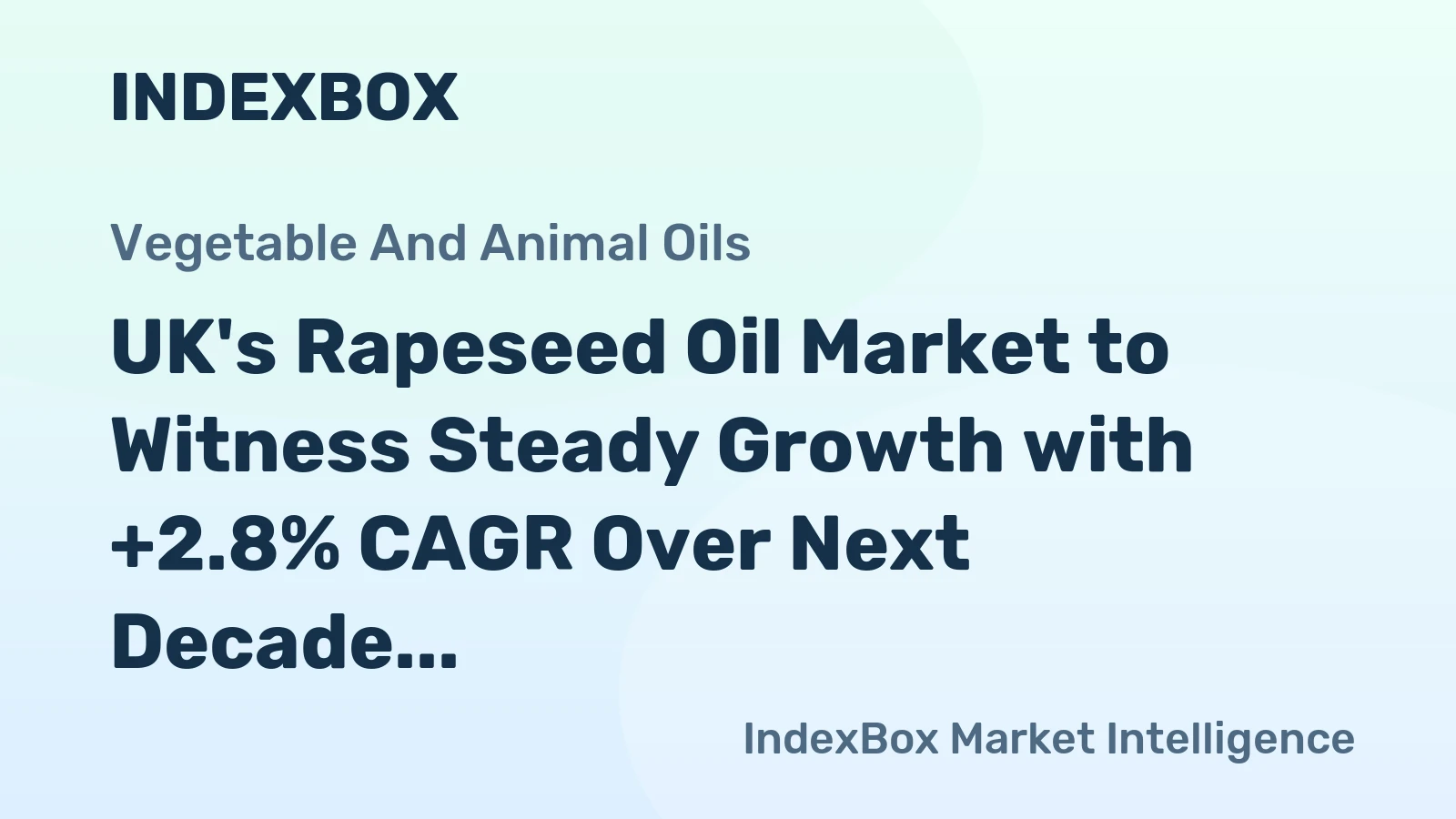 UK's Rapeseed Oil Market to Witness Steady Growth with +2.8% CAGR Over Next Decade