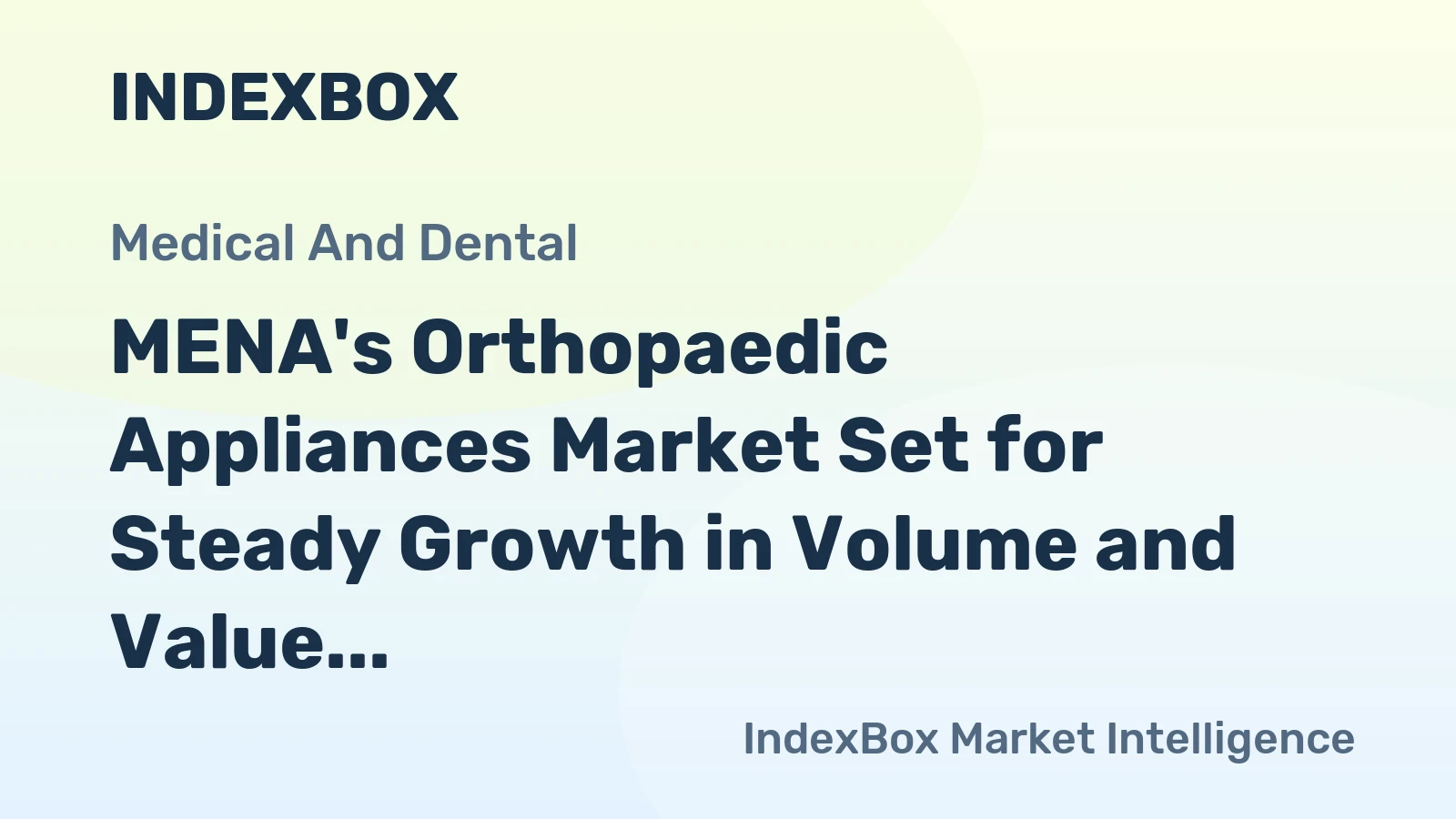 MENA's Orthopaedic Appliances Market Set for Steady Growth in Volume and Value