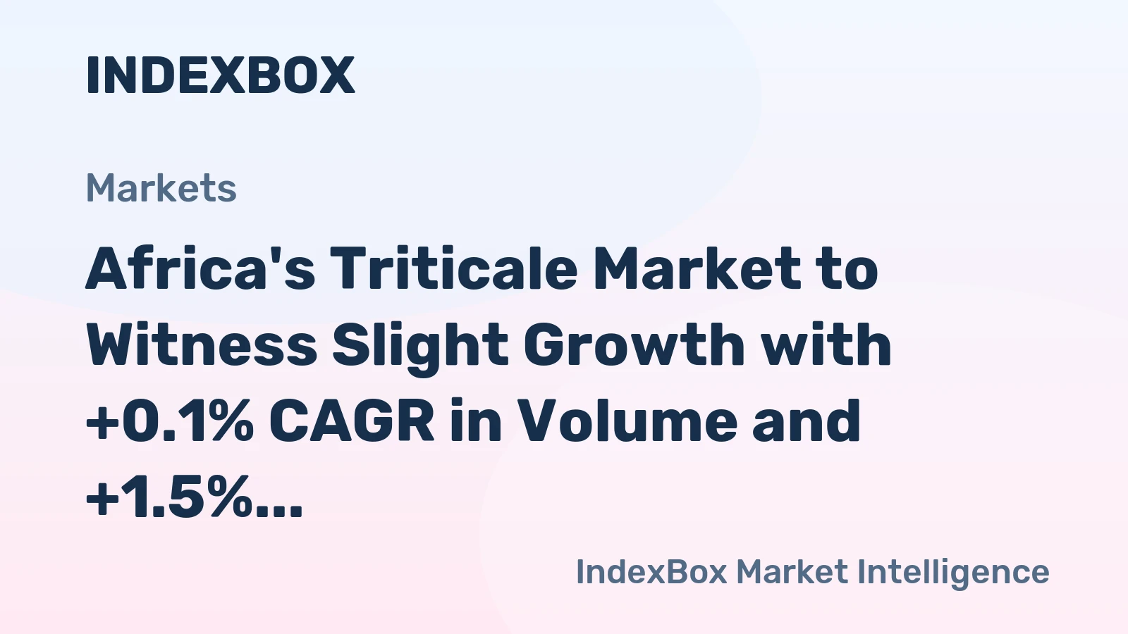 Africa's Triticale Market to Witness Slight Growth with +0.1% CAGR in Volume and +1.5% CAGR in Value from 2024 to 2035