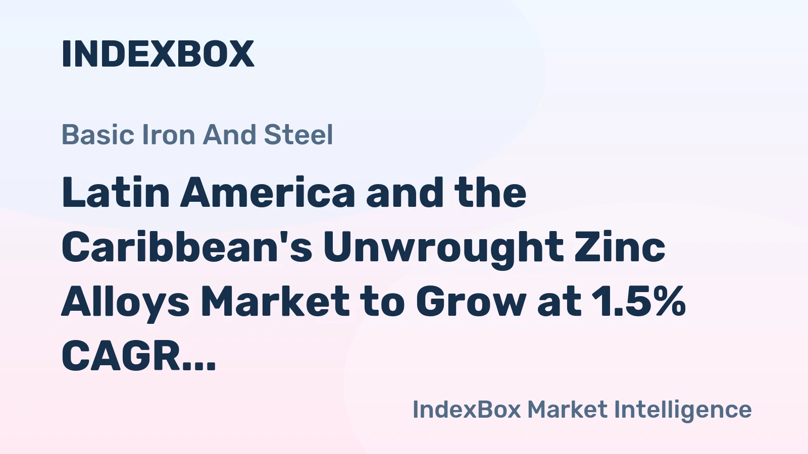 Latin America and the Caribbean's Unwrought Zinc Alloys Market to Grow at 1.5% CAGR Through 2035