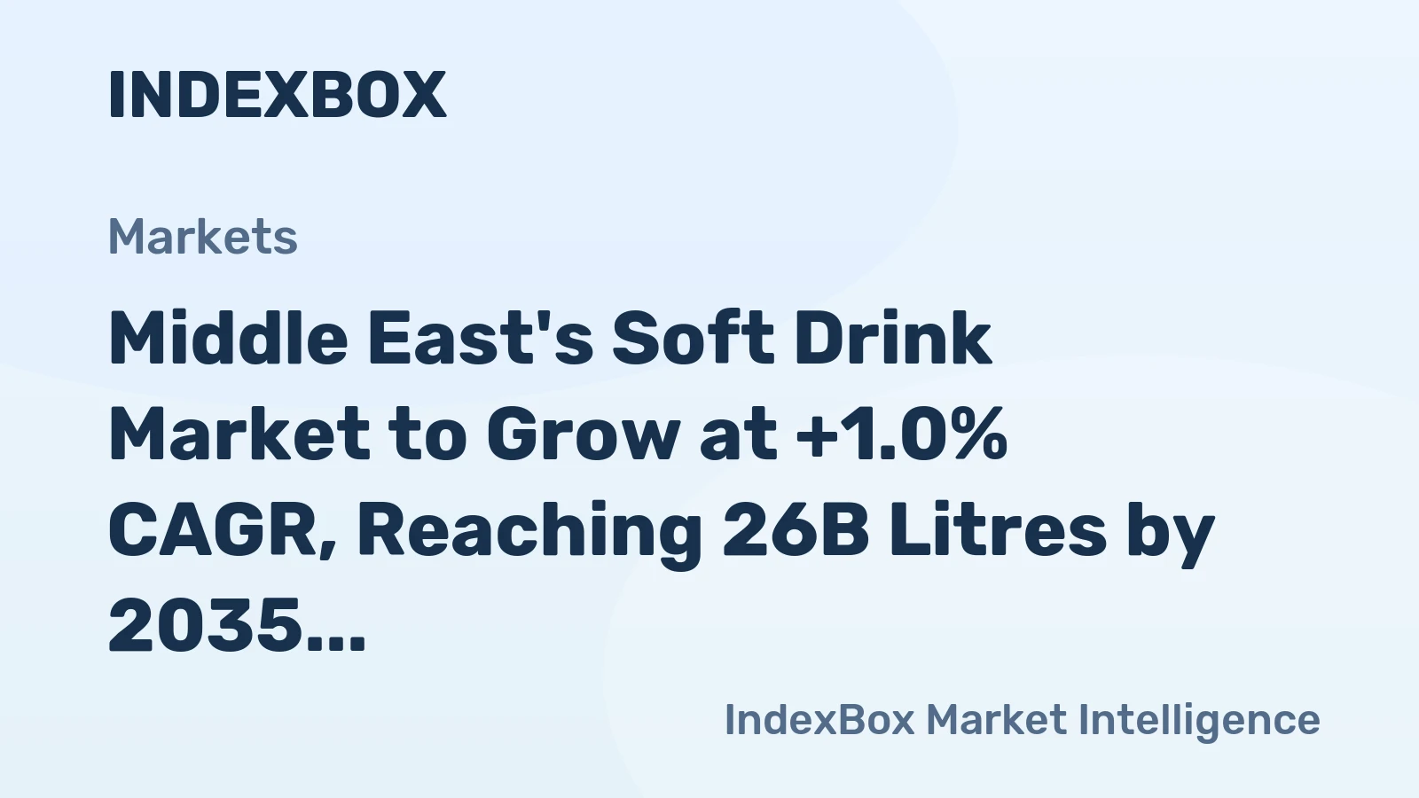 Middle East's Soft Drink Market to Grow at +1.0% CAGR, Reaching 26B Litres by 2035