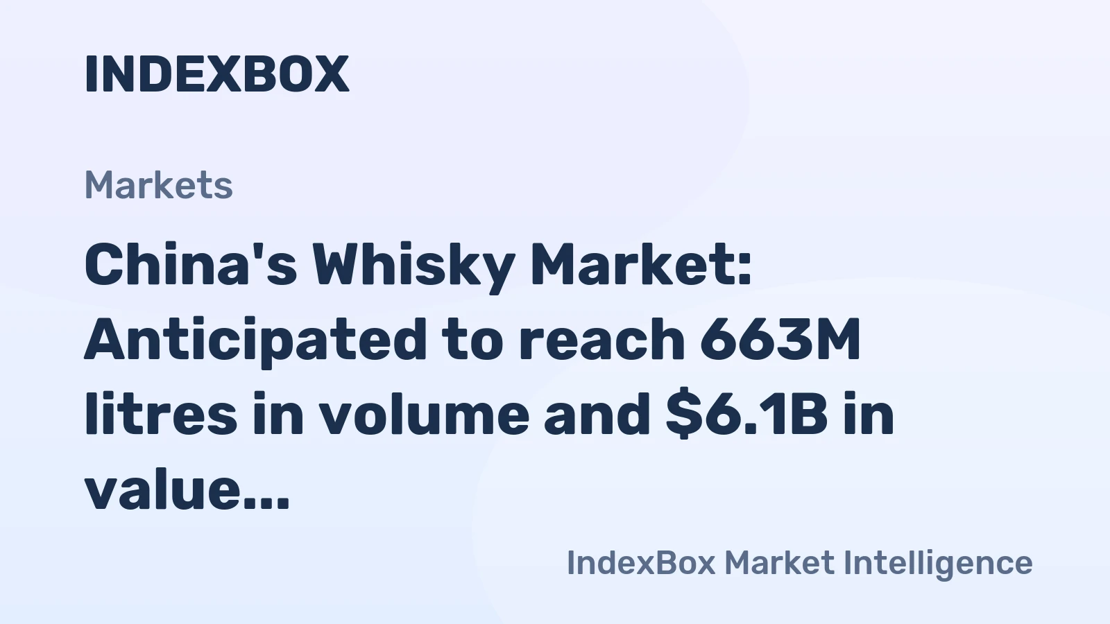 China's Whisky Market: Anticipated to reach 663M litres in volume and $6.1B in value by 2035