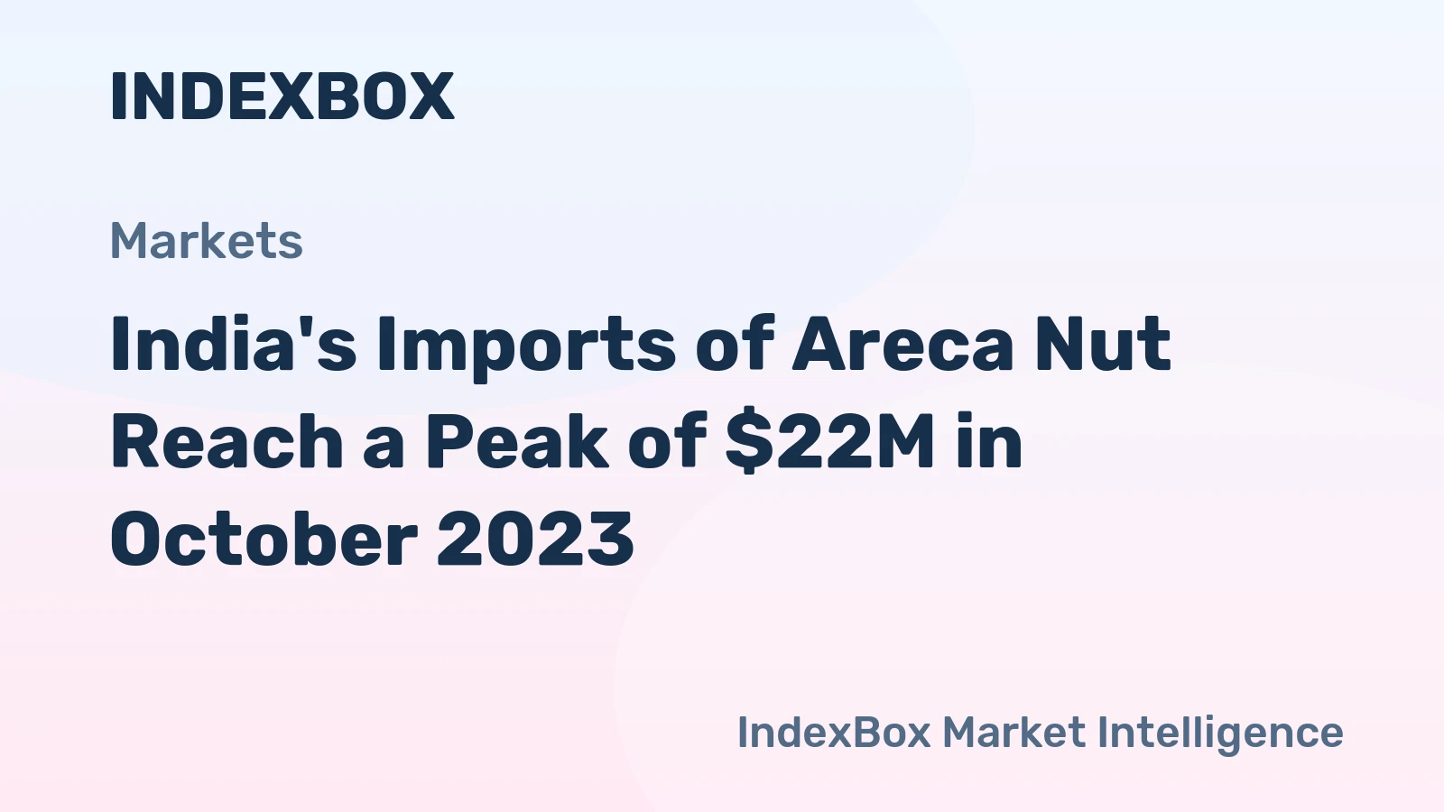 India's Imports of Areca Nut Reach a Peak of $22M in October 2023