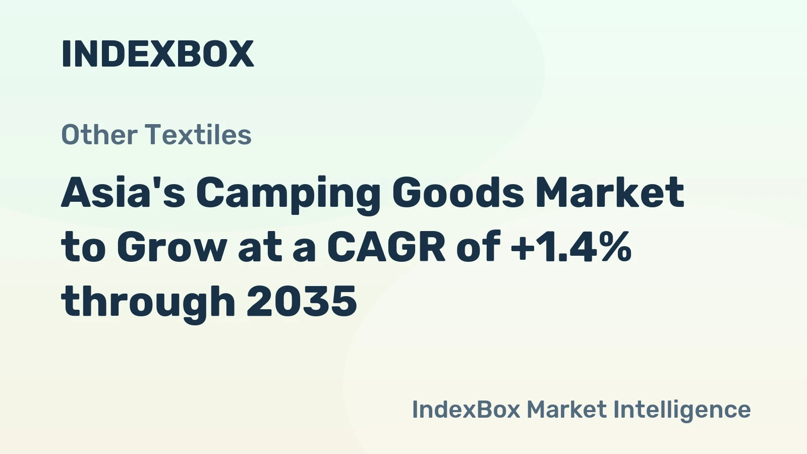 Asia's Camping Goods Market to Grow at a CAGR of +1.4% through 2035