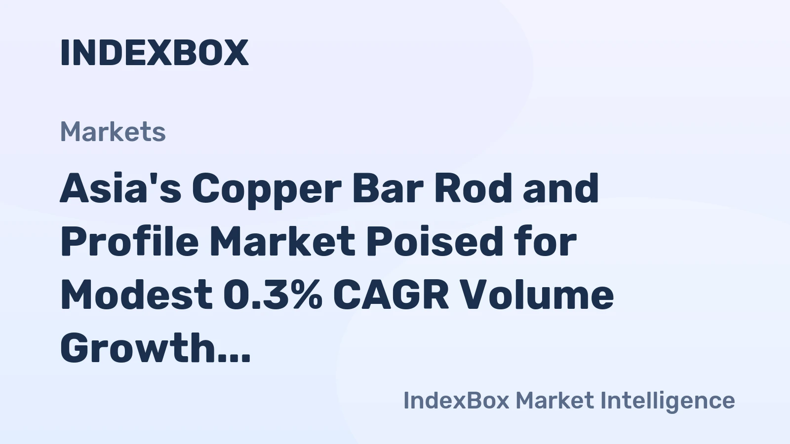 Asia's Copper Bar Rod and Profile Market Poised for Modest 0.3% CAGR Volume Growth Through 2035