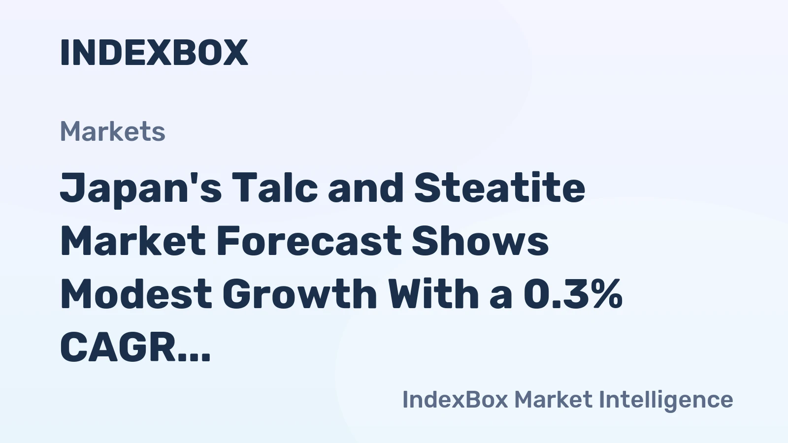 Japan's Talc and Steatite Market Forecast Shows Modest Growth With a 0.3% CAGR in Value