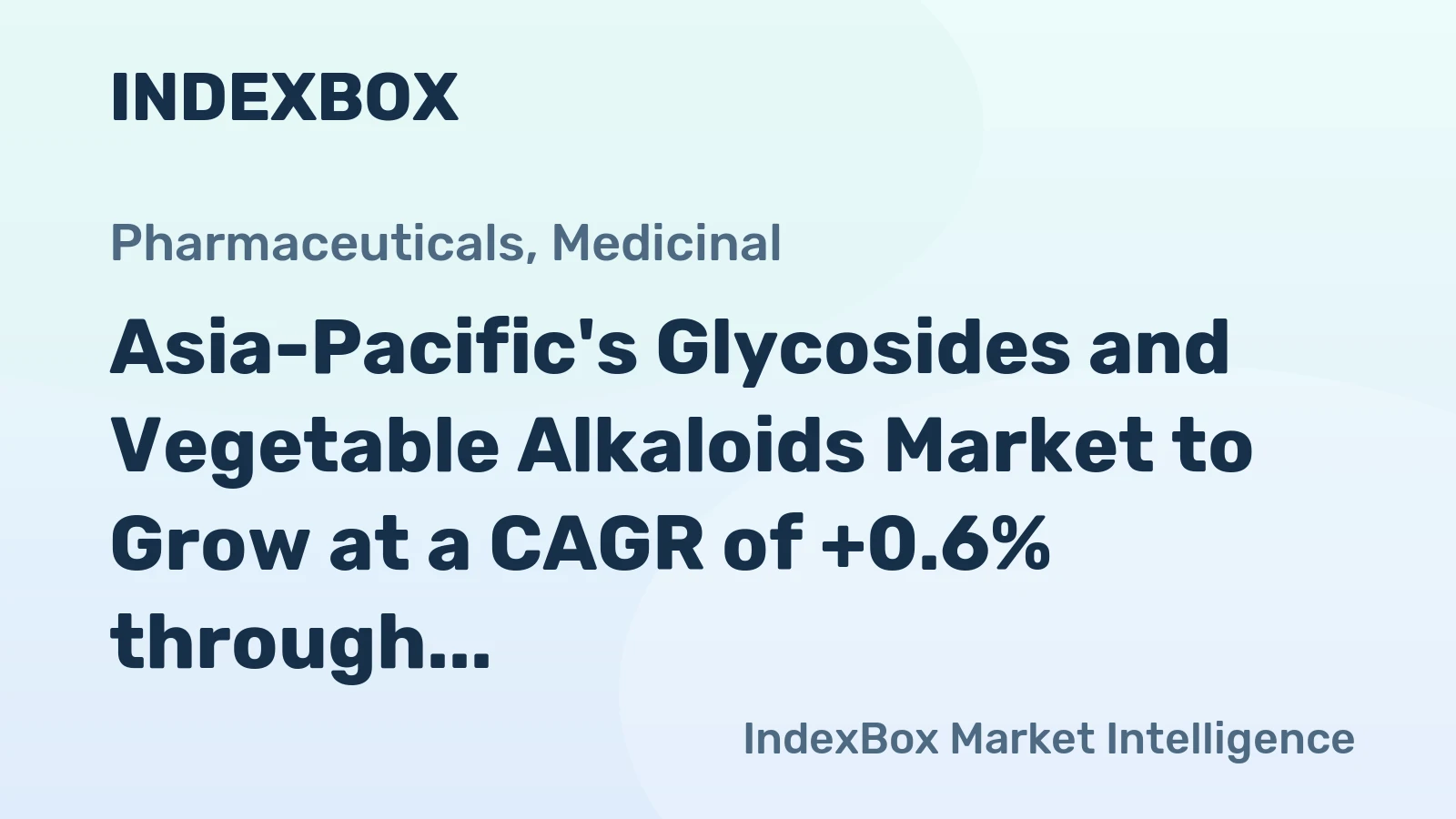 Asia-Pacific's Glycosides and Vegetable Alkaloids Market to Grow at a CAGR of +0.6% through 2035, Reaching 101K tons in Volume