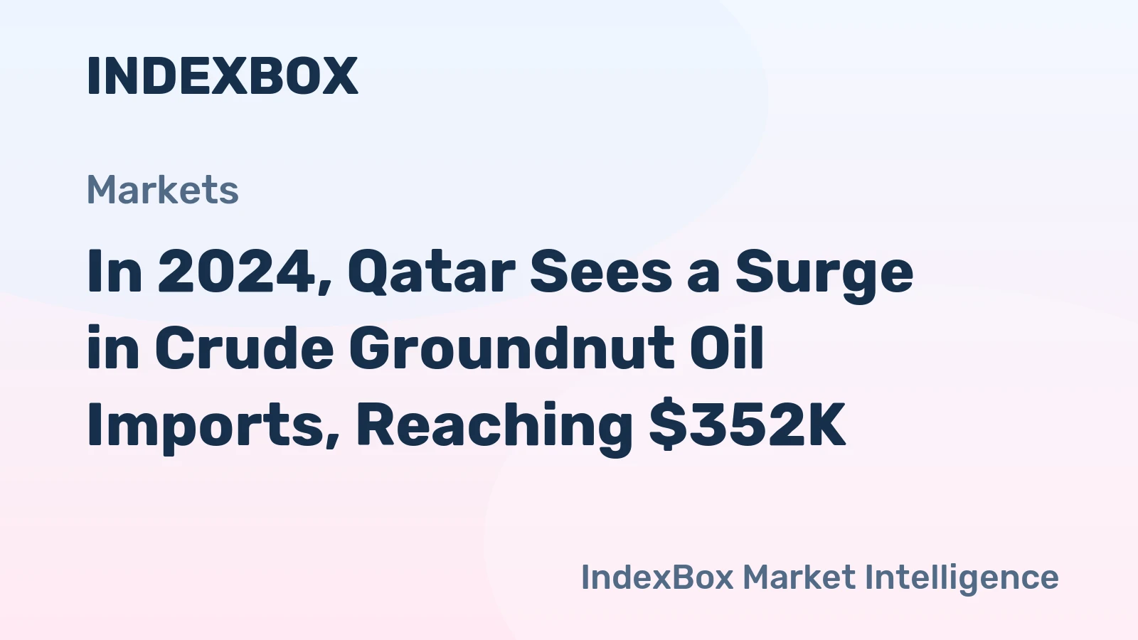 In 2024, Qatar Sees a Surge in Crude Groundnut Oil Imports, Reaching $352K