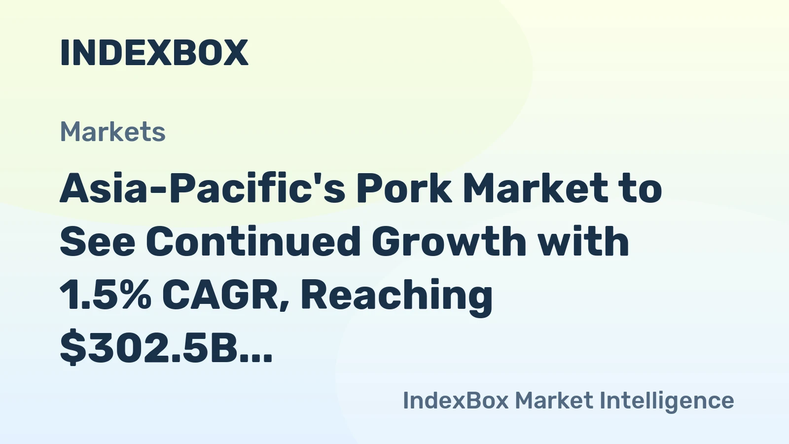 Asia-Pacific's Pork Market to See Continued Growth with 1.5% CAGR, Reaching $302.5B by 2035