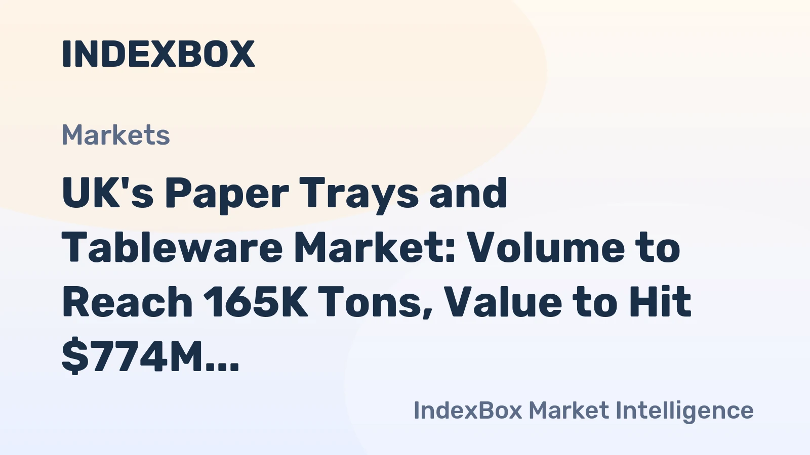 UK's Paper Trays and Tableware Market: Volume to Reach 165K Tons, Value to Hit $774M by 2035