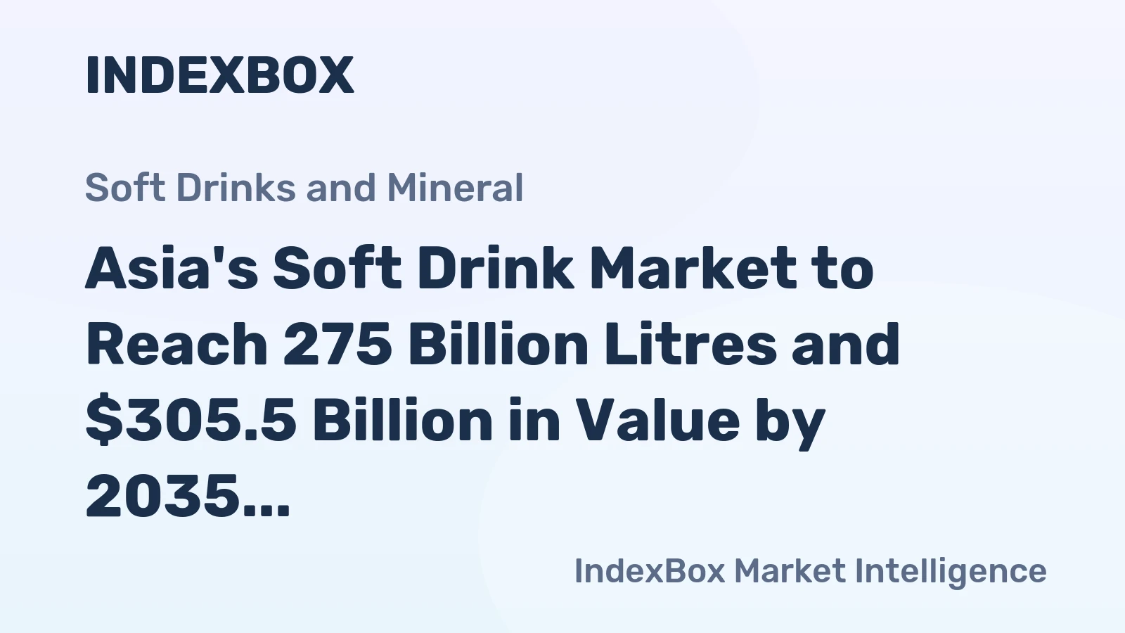 Asia's Soft Drink Market to Reach 275 Billion Litres and $305.5 Billion in Value by 2035
