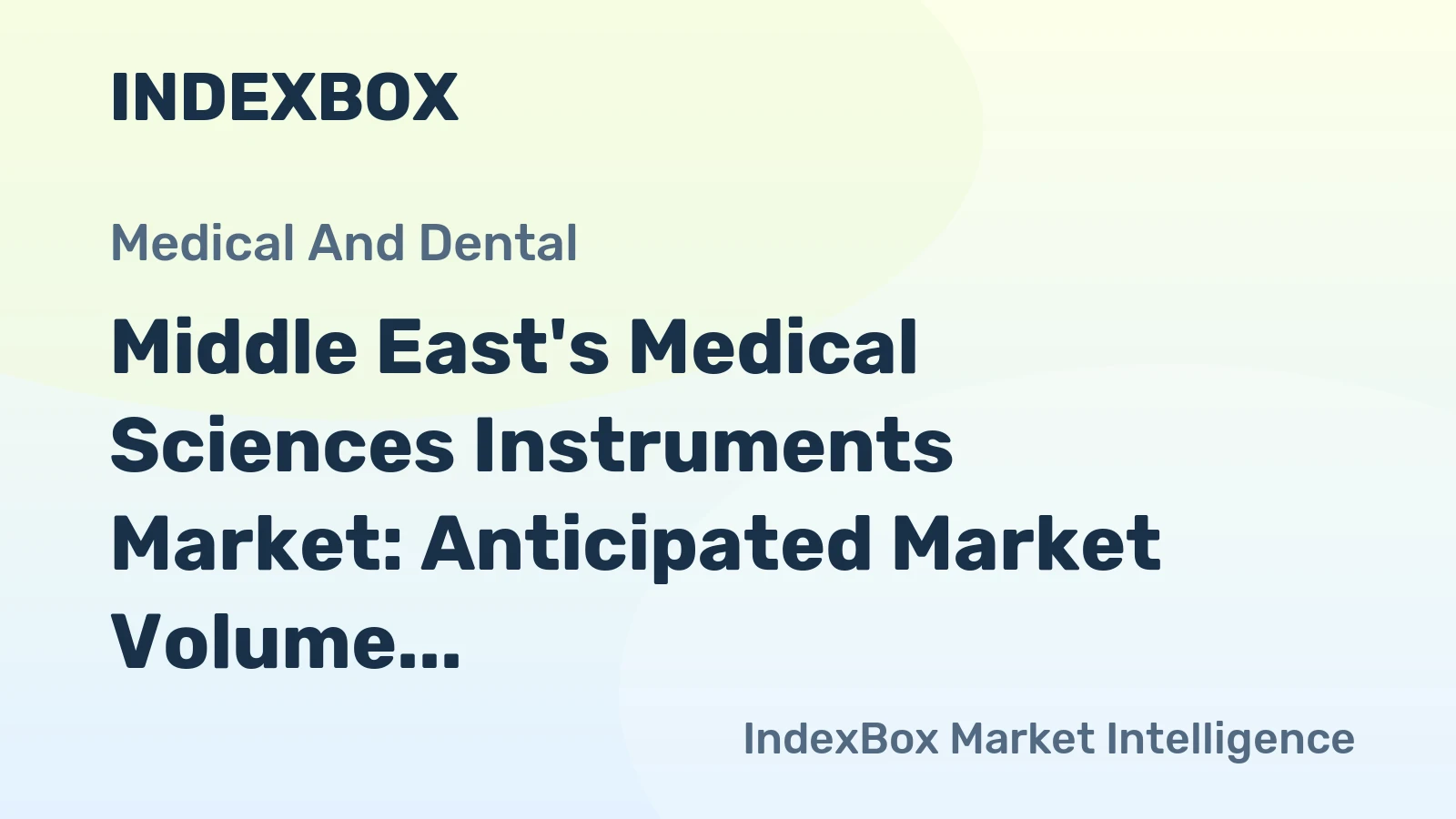 Middle East's Medical Sciences Instruments Market: Anticipated Market Volume of 146K tons and Value of $5B by 2035