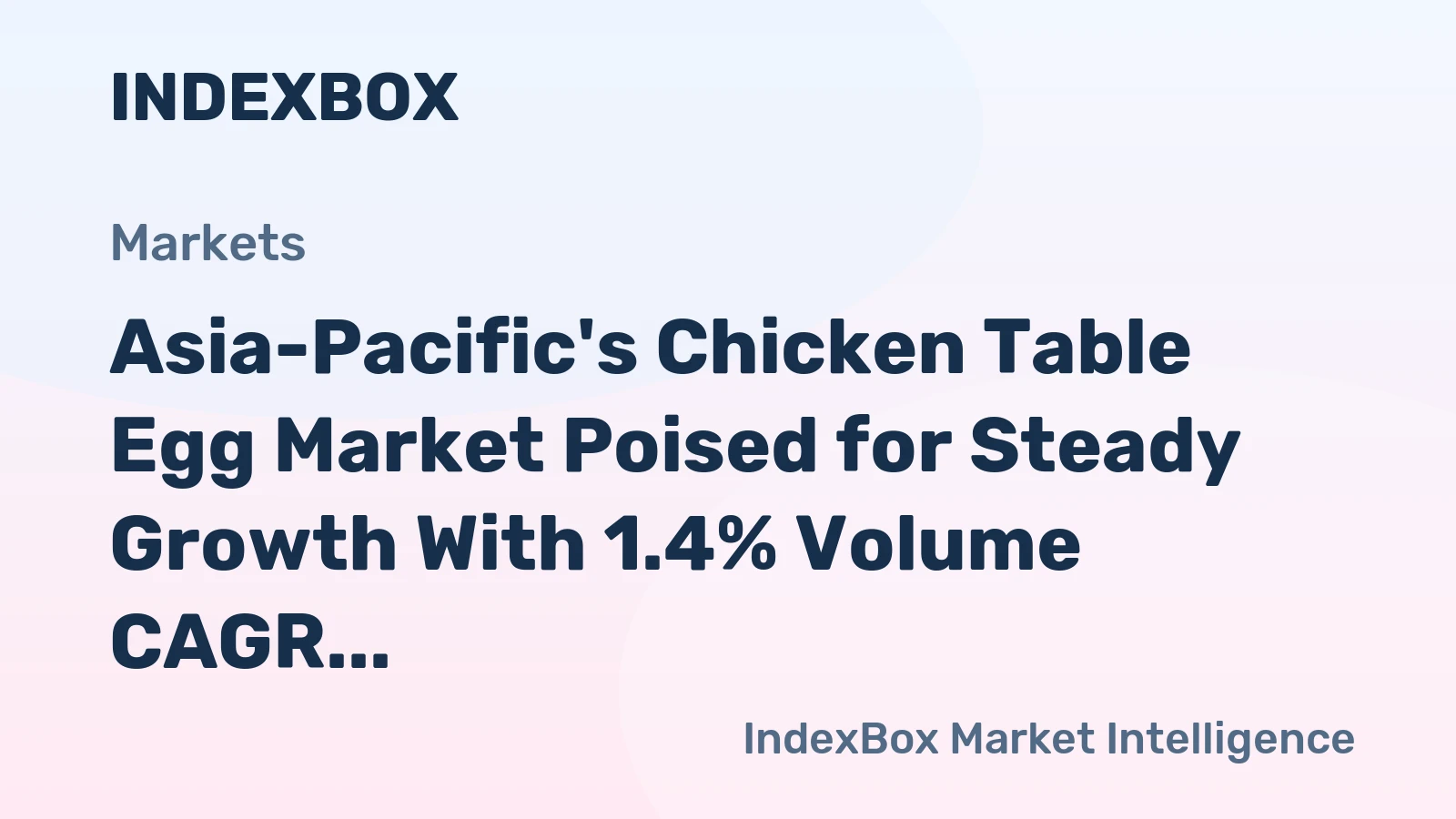 Asia-Pacific's Chicken Table Egg Market Poised for Steady Growth With 1.4% Volume CAGR Through 2035