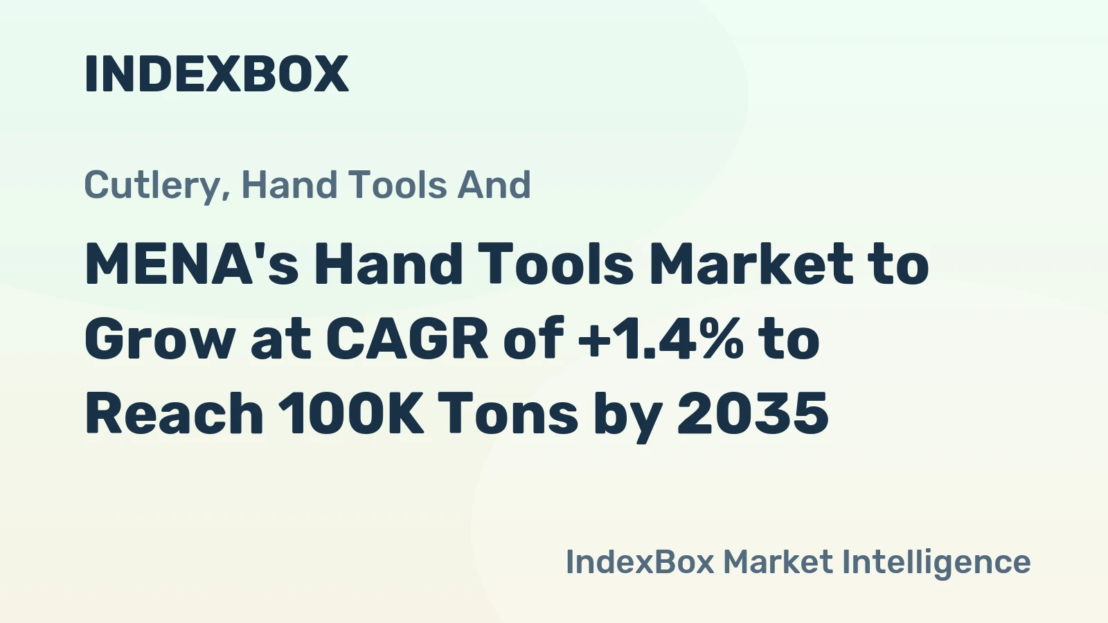 MENA's Hand Tools Market to Grow at CAGR of +1.4% to Reach 100K Tons by 2035