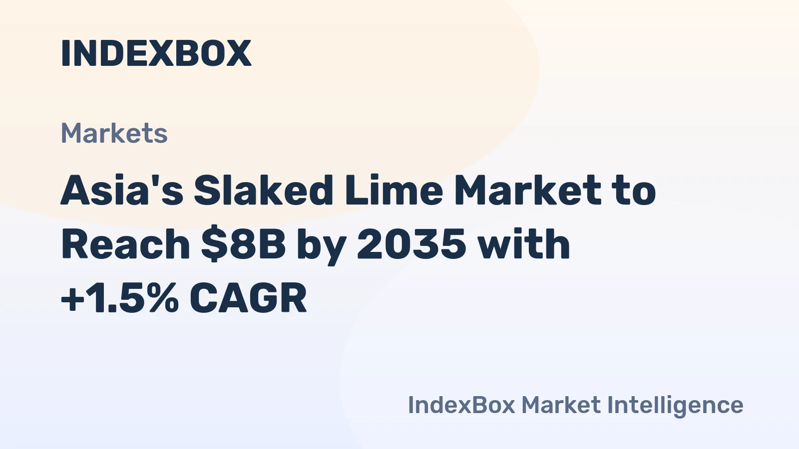 Asia's Slaked Lime Market to Reach $8B by 2035 with +1.5% CAGR