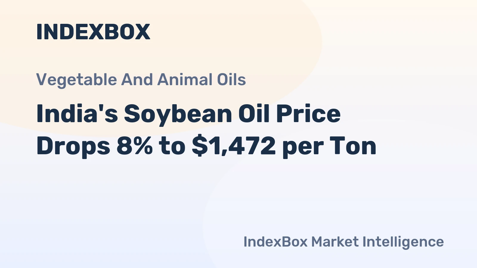 India's Soybean Oil Price Drops 8% to $1,472 per Ton