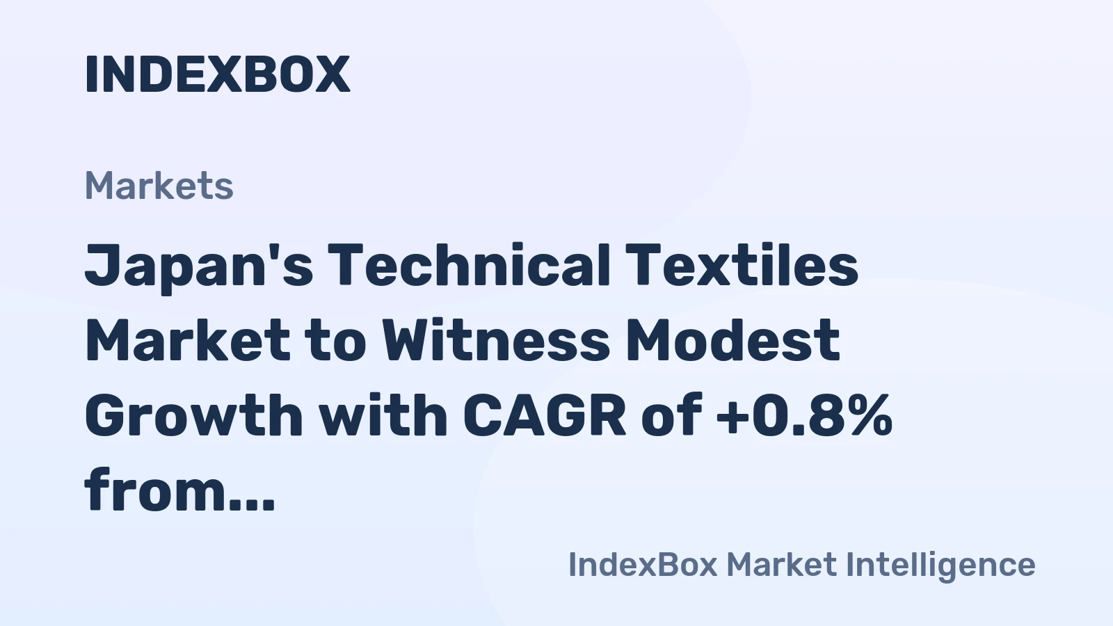 Japan's Technical Textiles Market to Witness Modest Growth with CAGR of +0.8% from 2024 to 2035